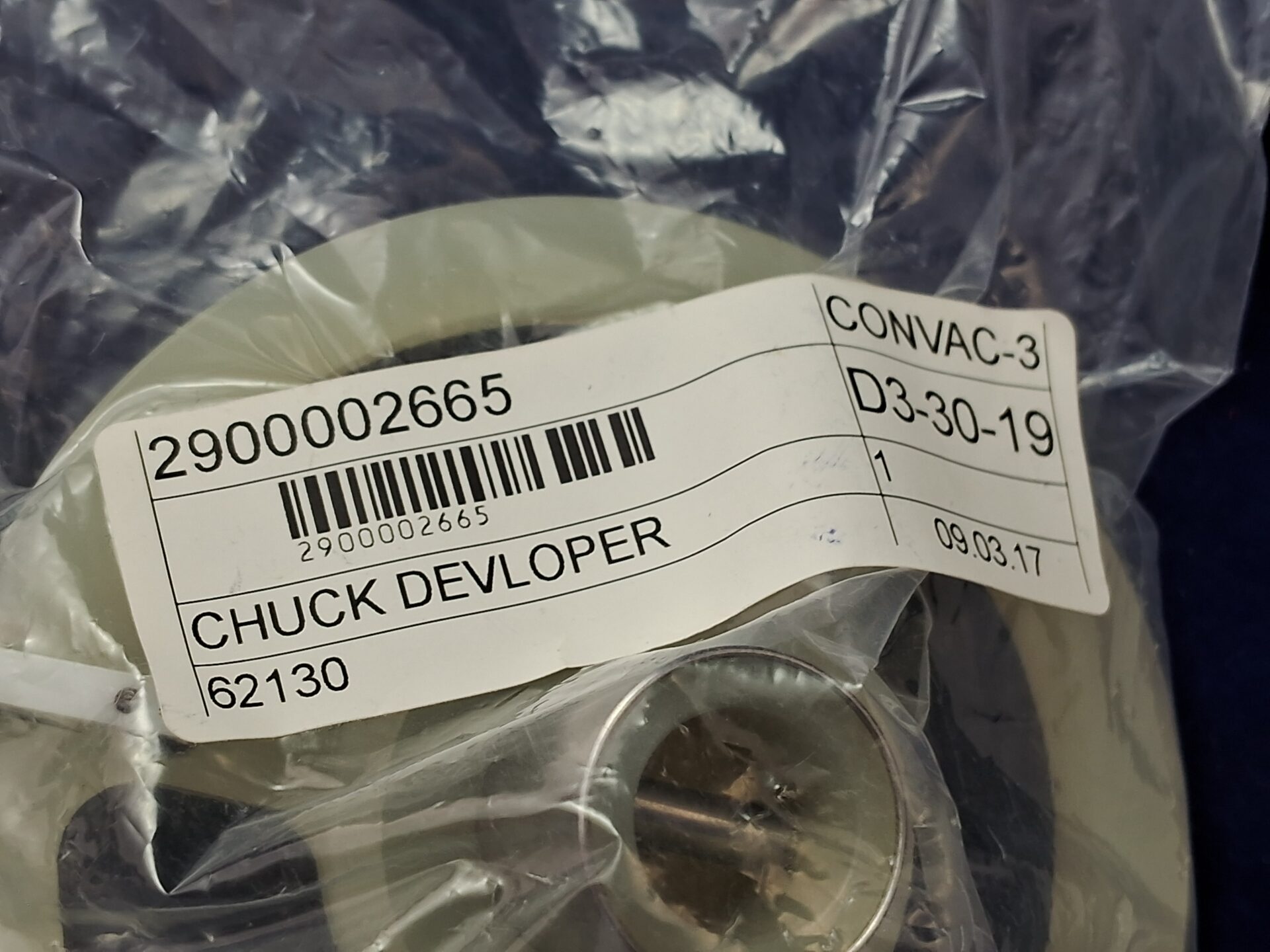 Convac-Chuck Developer D3-30-19-D3-30-19-Chuck Developer / Wafer Tool ...